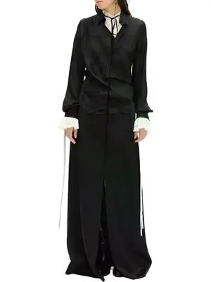 ANN DEMEULEMEESTER Alba Paisley-jacquard Wrap Shirt - Black