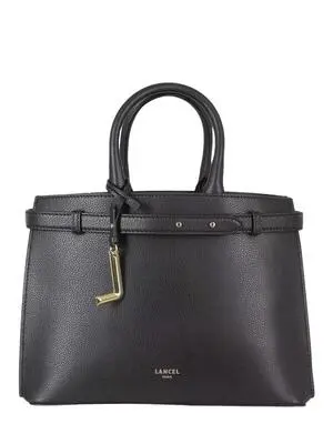 LANCEL Faubourg Belted Pebbled Handbag - Black
