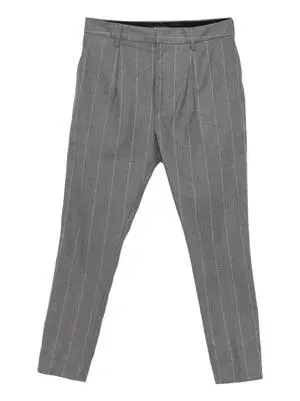 DONDUP Pinstripe Pleated Trousers - Grey