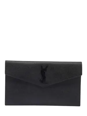 Saint Laurent 2023 Uptown Grain De Poudre Clutch Bag - Black