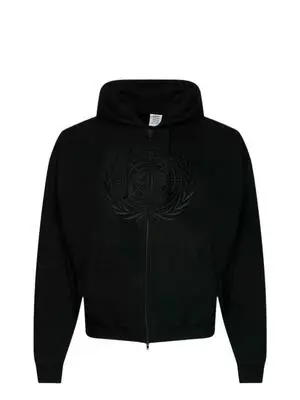 Vetements Embroidered Zip-up Hoodie - Black