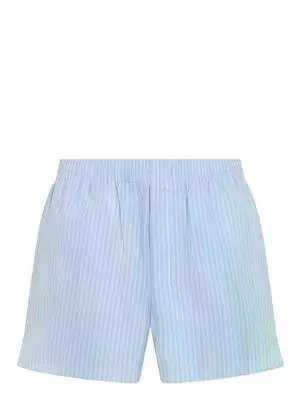 AMI Paris Striped Cotton Shorts - Blue