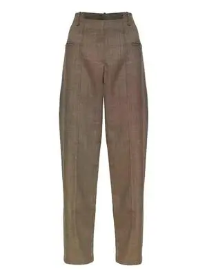 GANNI Creased Tailored Trousers - Brown