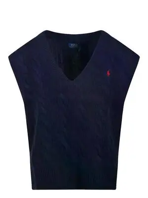 Polo Ralph Lauren Cable-knit V-neck Knitted Vest - Blue