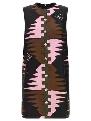 Emilio Pucci Valdimontone Print Silk Dress - Black