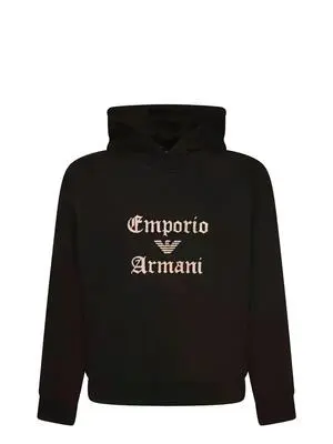 Emporio Armani Logo-print Hoodie - Black