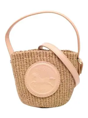 CHLOÉ 2020-2026 Mifuko Mini Raffia Horse Medal Basket Bag Satchel