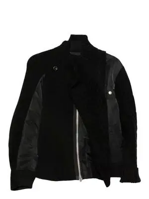 Sacai Cable-knit Hybrid Jacket - Black