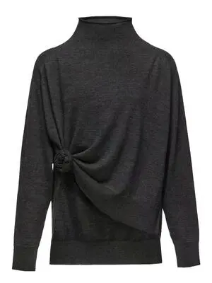 MAGDA BUTRYM Knotted Wool Turtleneck Sweater