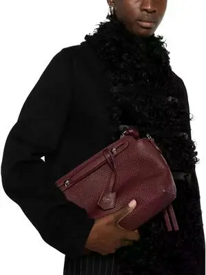Fendi Medium By The Way Grained-leather Clutch Bag Red