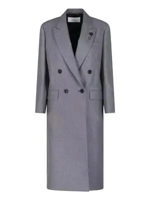 LARDINI Double-breasted Cashmere Coat - Grey