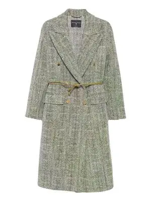 Ermanno Scervino Herringbone Double-breasted Coat - Grey