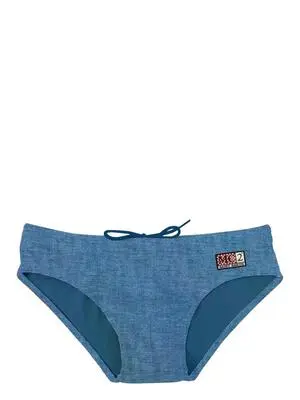 MC2 SAINT BARTH Cayo Denim-print Swim Trunks - Blue