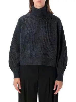 SESSUN Yinga Ribbed-knit Cut-out Sweater - Grey