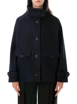 SESSUN Lee Wooly Button-fastening Funnel-neck Coat