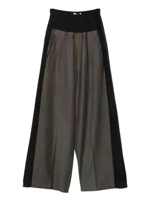 LUTZ HUELLE Contrast-panel Wide-leg Trousers