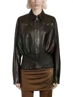 PETAR PETROV Soft Tension Leather Jacket - Brown