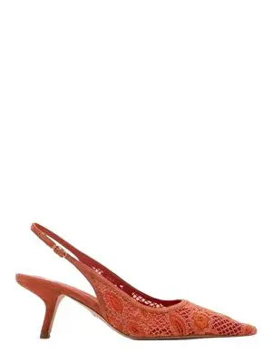 SAM EDELMAN Bianka Embroidered Mesh Slingback Pumps