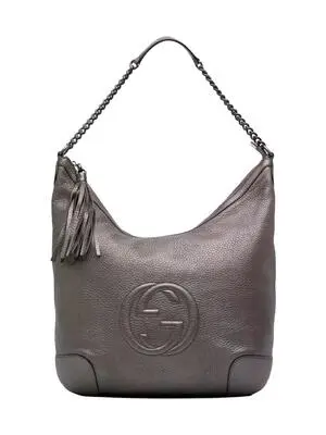 Gucci 2016-2025 Metallic Leather Soho Shoulder Bag - Silver