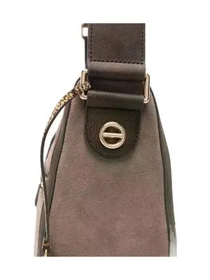 Borbonese Suede Panelled Shoulder Bag - Grey