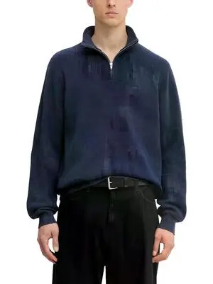 LEVI'S Housemark Quarter-zip Ribbed Sweater - Blue