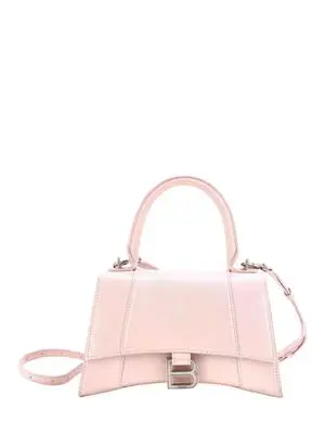 Balenciaga Hourglass Top Handle Bag Leather Small Satchel - Pink