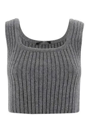 MAX MARA Ribbed-knit Cropped Top