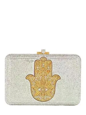 Judith Leiber Hamsa Crystal-embellished Clutch Bag - Silver