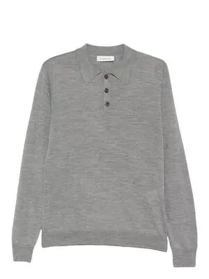 LANVIN Long-sleeve Polo Shirt - Grey