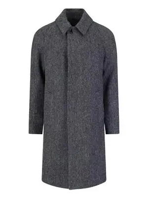 LARDINI X Sugar Herringbone-pattern Wool Coat - Grey