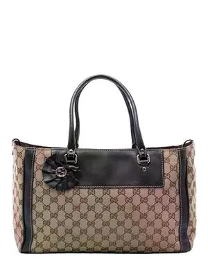 Gucci 2016-2026 Gg Canvas Trophy Tote Bag - Brown