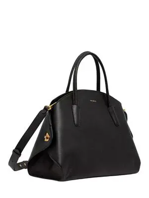 COCCINELLE Grained Leather Tote Bag - Black