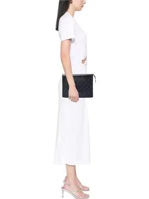 LOUIS VUITTON 2021 Monogram Eclipse Pochette Voyage Mm Clutch Bag - Black