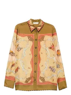 ZIMMERMANN Valiant Scarf-print Long-sleeve Shirt