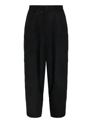 Yohji Yamamoto Wide-leg Wool Trousers - Black
