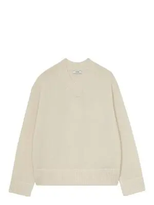 REISS Wool-cashmere V-neck Jumper - Ivory