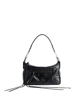 Balenciaga Le City Moto Mini In Pelle Arena - Black