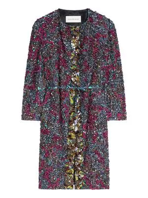 DRIES VAN NOTEN Dries Van Noten Women Cappotto Ricamato Con Stampe “Marbled Clay”