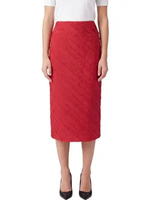 LIVIANA CONTI Saphira High-waisted Pleated Crêpe Midi Pencil Skirt