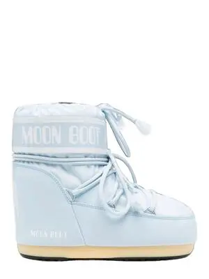 Moon Boot Low Nylon Snow Boots With Logo And Adjustable Laces - Blue