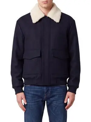 BALMAIN Wool And Cashmere Blend Bomber Jacket With Removable Fur Collar