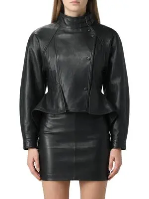 Balmain Lambskin Leather Biker Jacket With Asymmetrical Fastening - Black