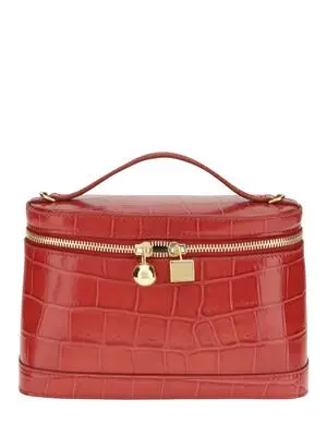 Jacquemus Le Petit Vanity Crocodile-effect Leather Mini Bag - Red