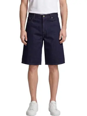 CASABLANCA Knee-length Cotton Denim Shorts With 5-pocket Design