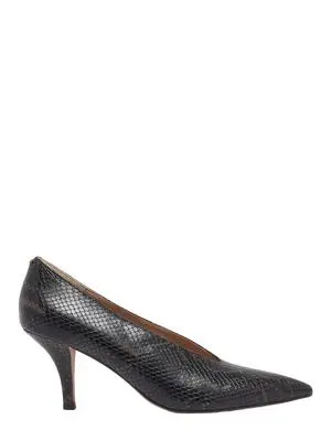 TWINSET Python Print Leather Pumps With Medium Stiletto Heel - Multicolor