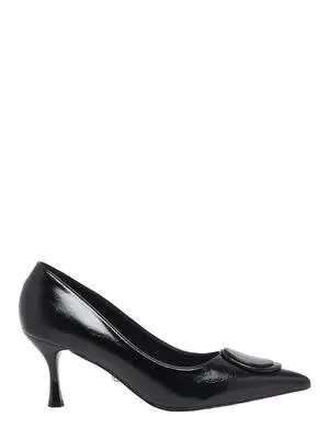 TWENTY FOURHAITCH Faux Leather Court Shoes With Mid Stiletto Heel And Almond Toe - Black