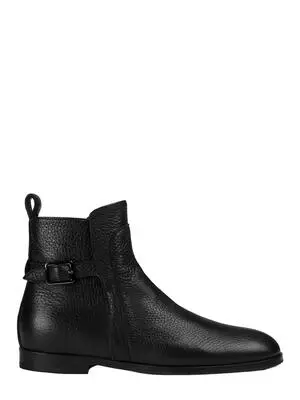 DOUCAL'S Deerskin Ankle Boots With Side Zip And Round Toe - Black