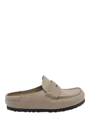 BIRKENSTOCK Naples Oiled Leather Mules With Round Toe And Raised Seam