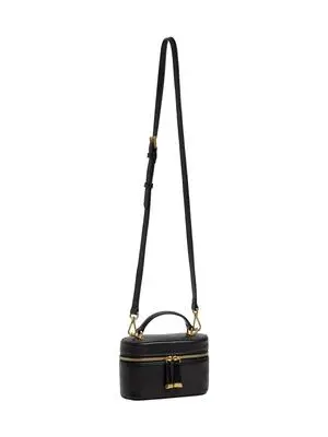 TWINSET Smooth Leather Mini Handbag With Removable Strap Black