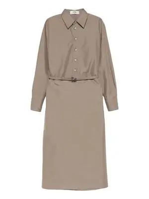 Fendi Poplin Belted Shirt Dress - Multicolor